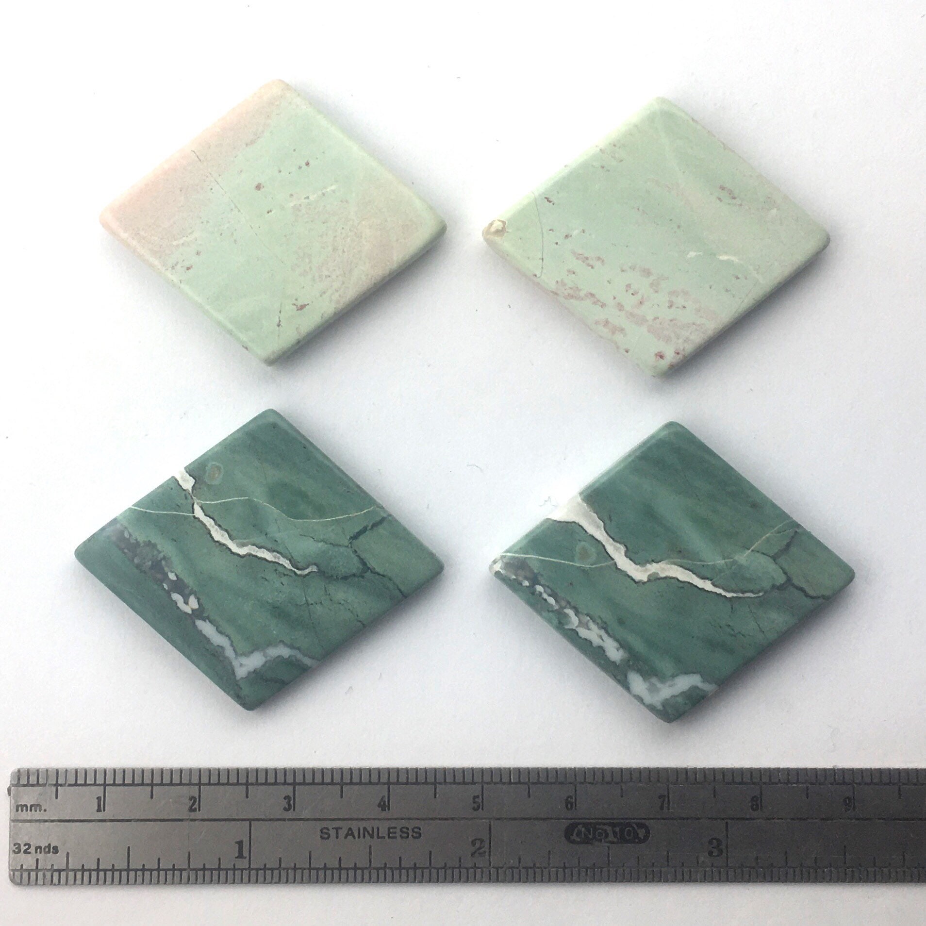 Green Indian Jasper Diamond Cabochon Pairs 31 X 40mm - Etsy Denmark