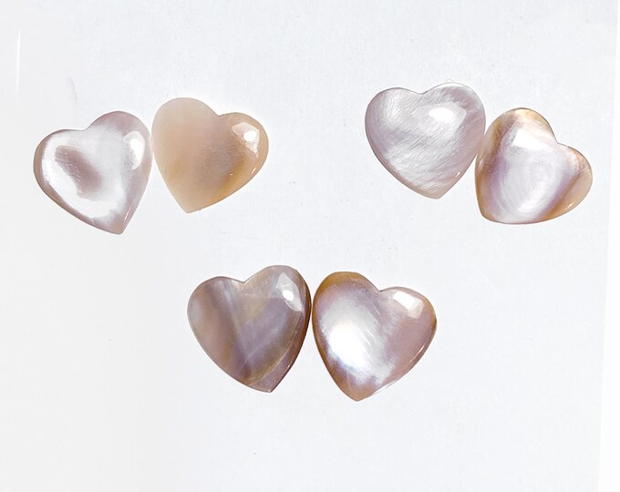 Vintage Tennessee Pink Mussel Shell Heart Cabochon, 14-16mm, Thin ...