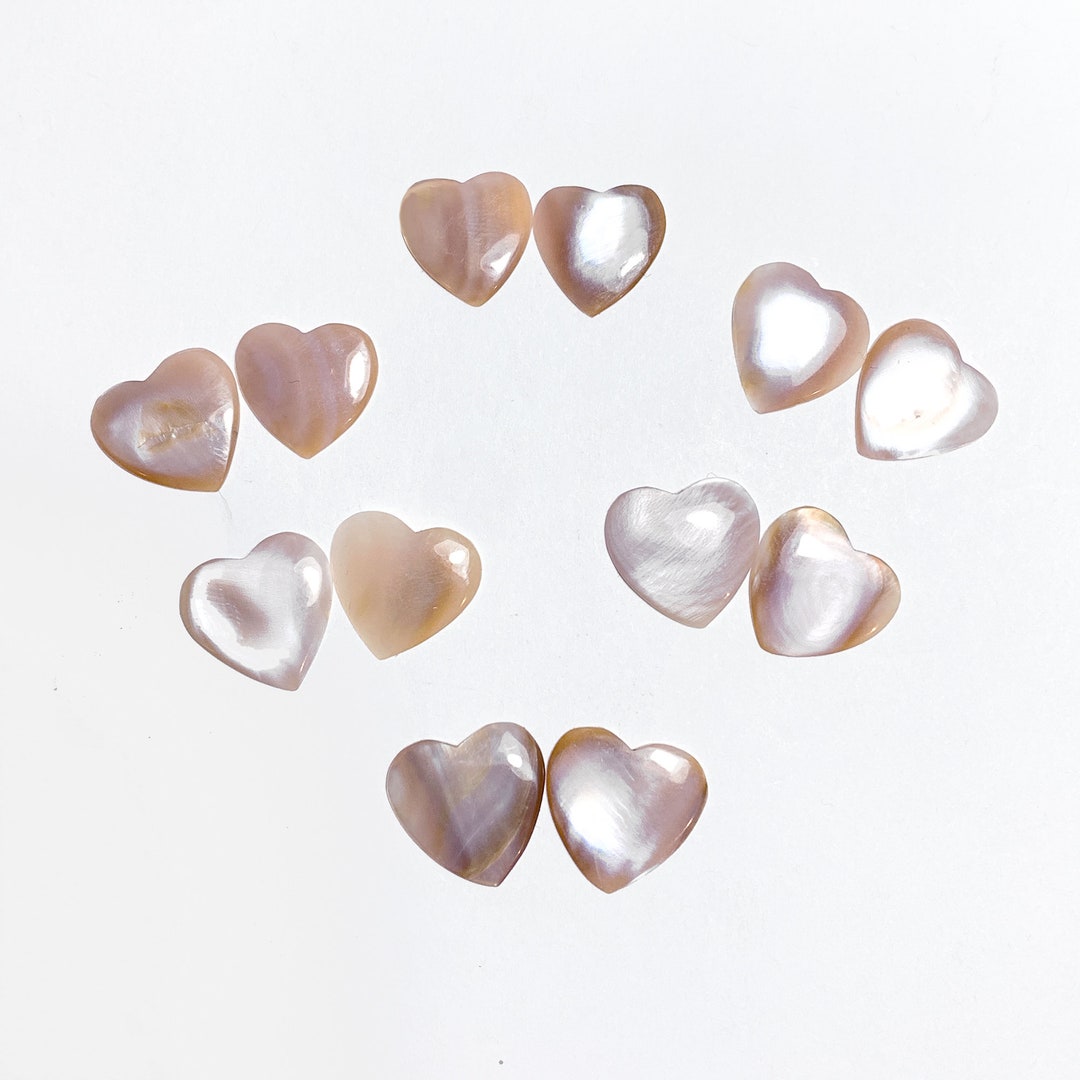 Vintage Tennessee Pink Mussel Shell Heart Cabochon, 14-16mm, Thin ...