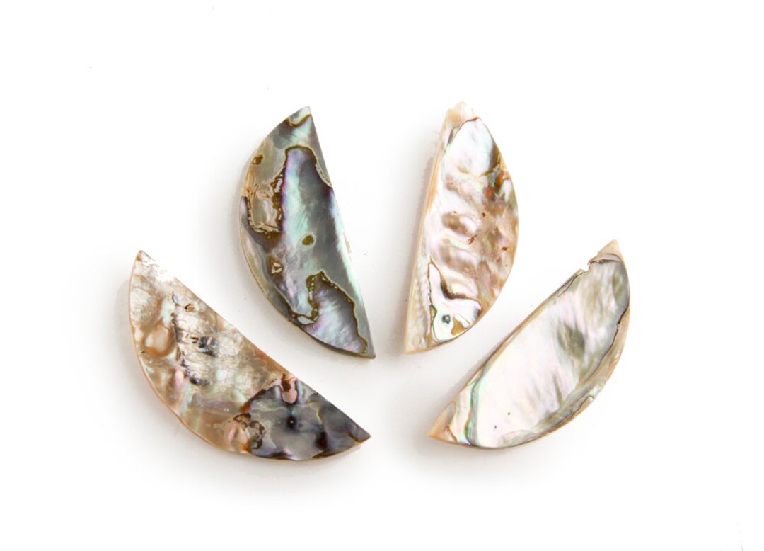 California Abalone Semi-circle Pair: Vintage Moon Shells (60x21mm) - Etsy