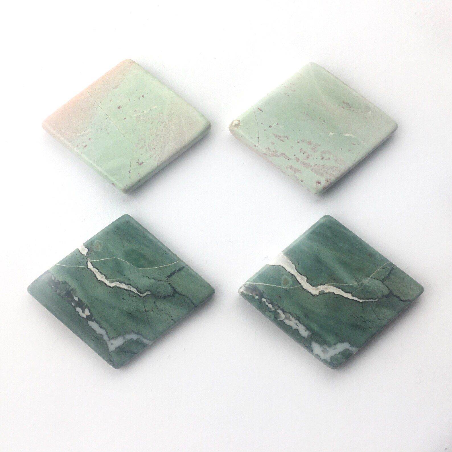 Green Indian Jasper Diamond Cabochon Pairs 31 X 40mm - Etsy Denmark