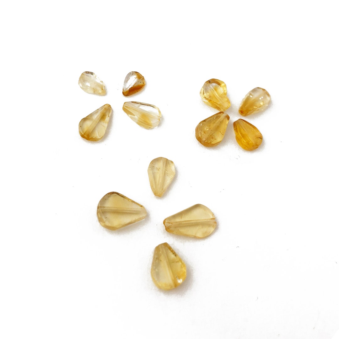 Citrine Flat Teardrop Beads, Citrine Petal Beads, Natural Citrine Beads ...