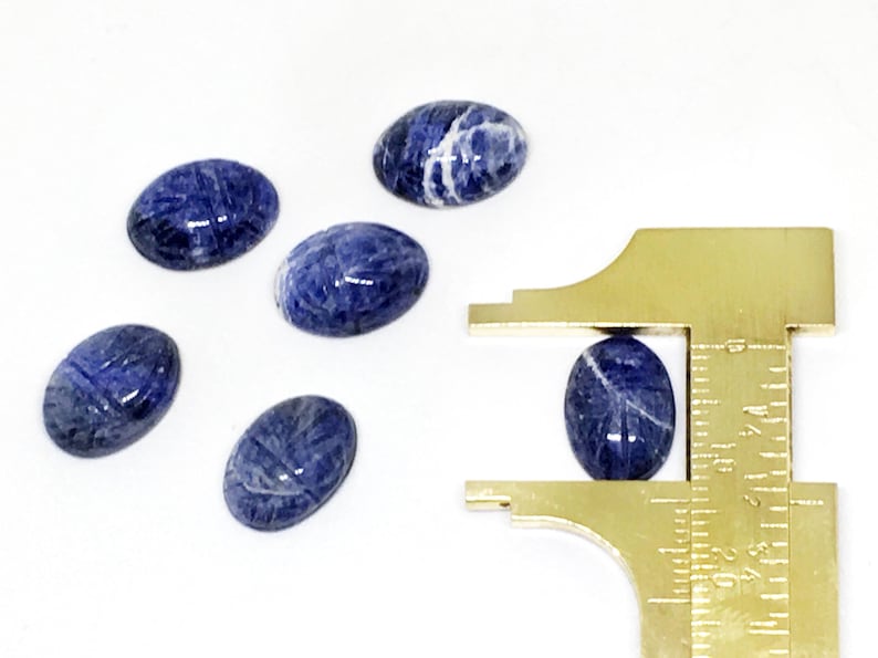 Scarab 14x10 Mm Natural Blue Sodalite Oval Cabochons, Hand Etched ...