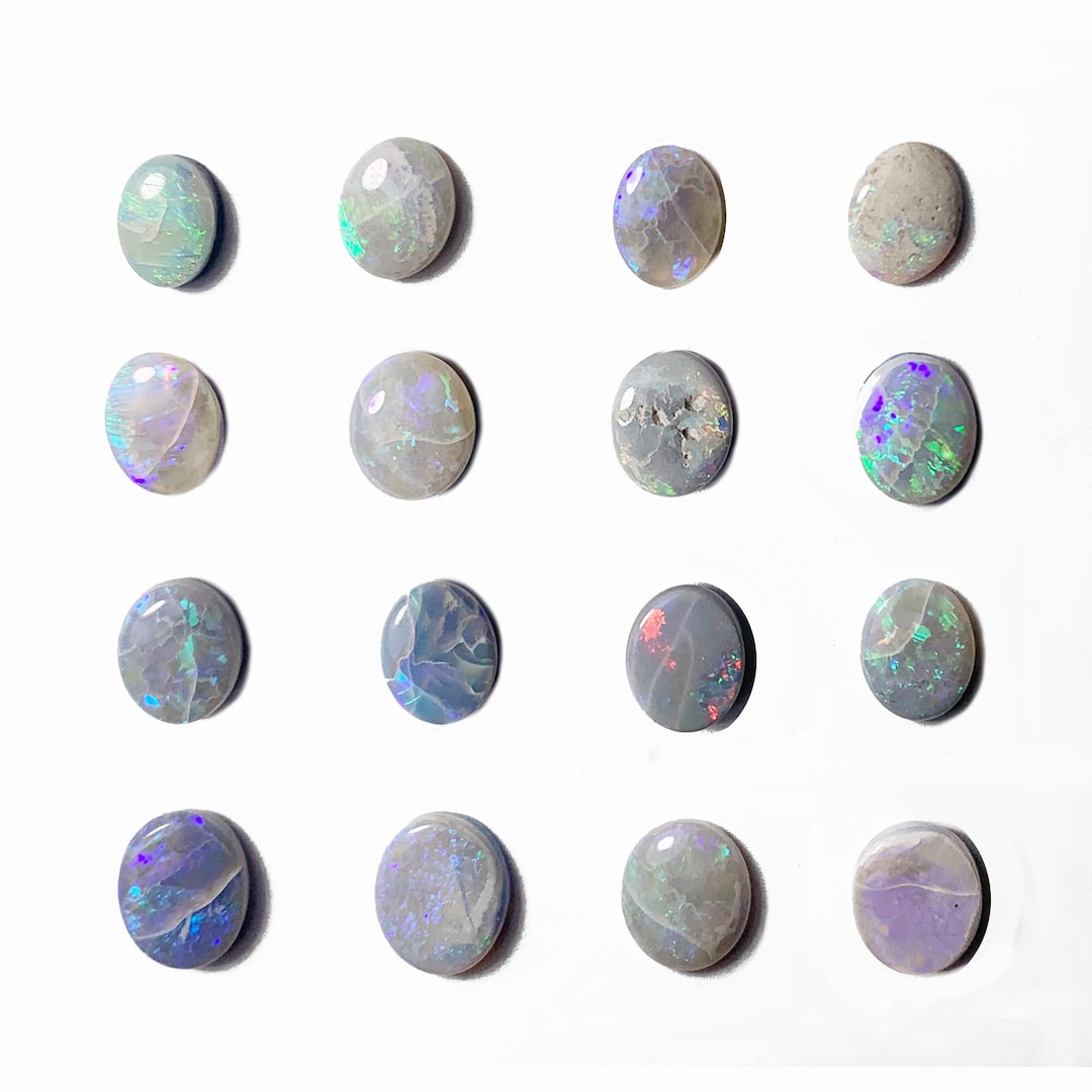 Lightning Ridge Opal Cabochon: Australian Natural Semi Black Opal With ...
