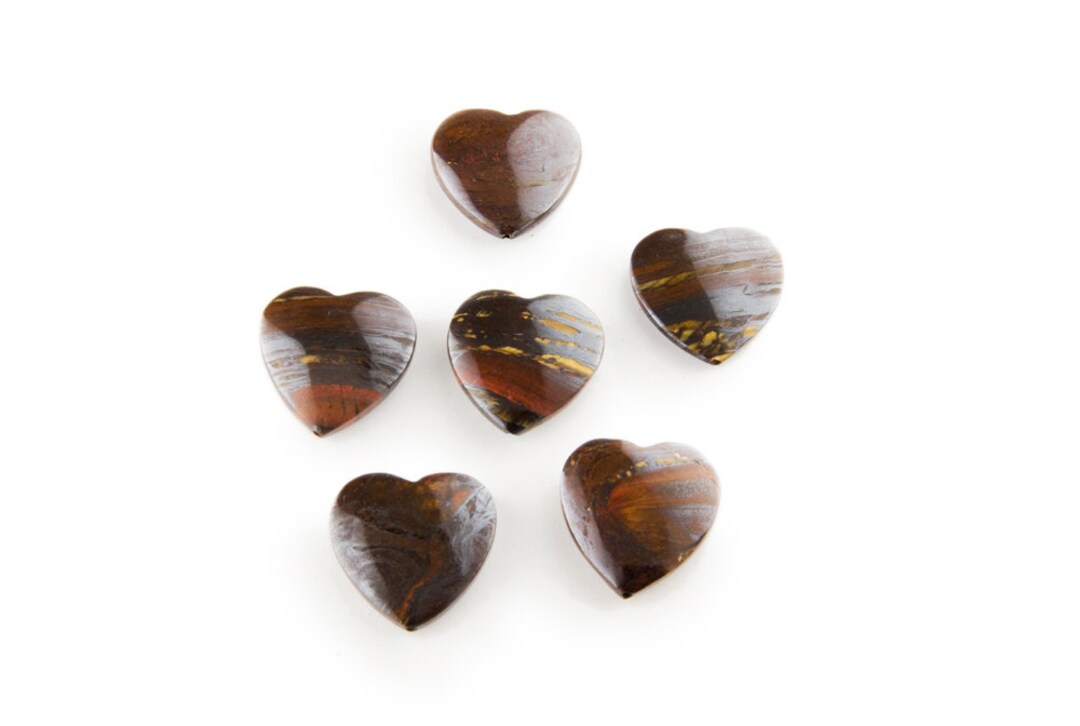 Red Tiger Iron 20mm Heart Beads, Full Drilled, 2 Pieces - Etsy