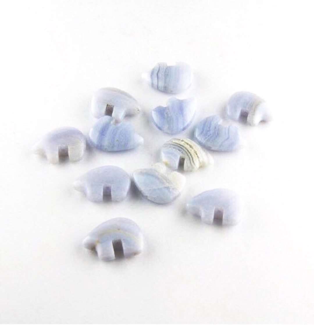 Natural Blue Lace Agate Bear Beads, Blue Lace Agate Fetish Bear Beads ...