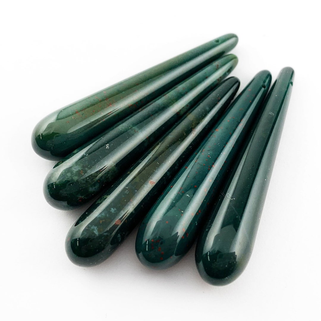 Large Bloodstone Teardrop Bead, Dark Green Bloodstone Smooth Drop Bead ...