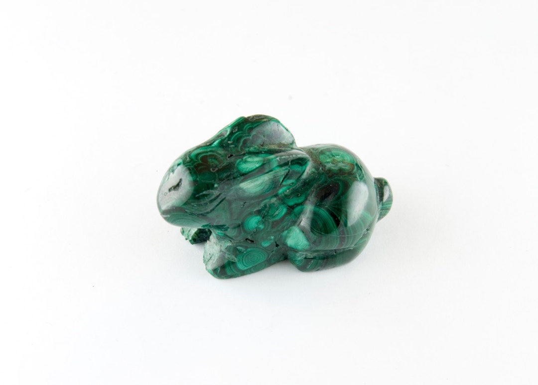 Malachite Rabbit Carving, Malachite Bunny Statue, Large Malachite ...