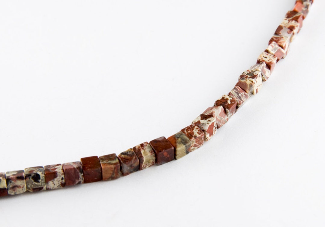 Brecciated Jasper Cube 4mm Beads, Full Drilled, 6 Beads - Etsy