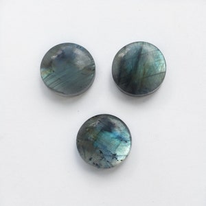 Set of 3 Large Labradorite Grooved 17mm Cabochons for Earring and ...
