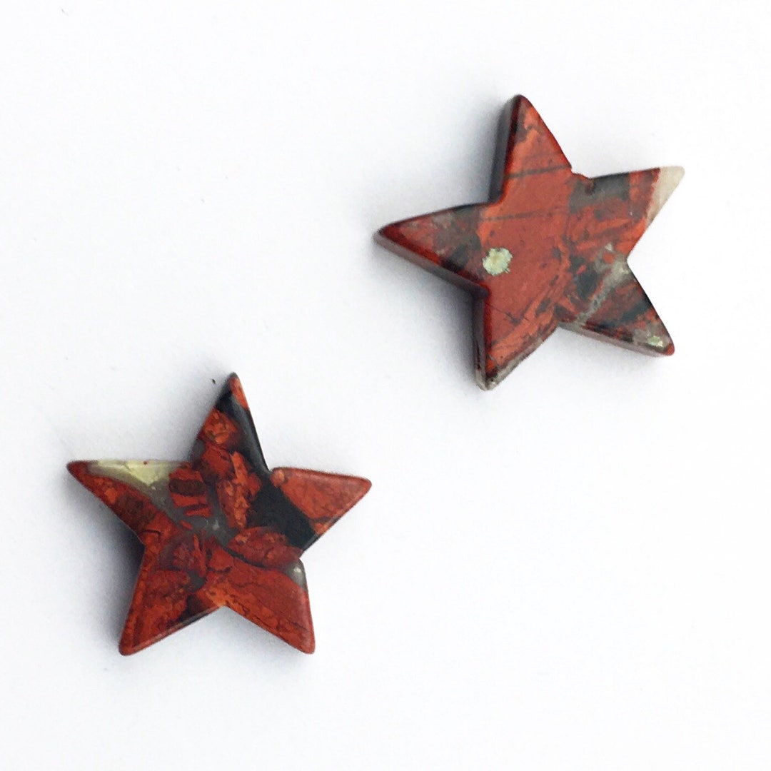 Red Jasper Star Beads, Brecciated Jasper Star Beads, Red Brecciated ...