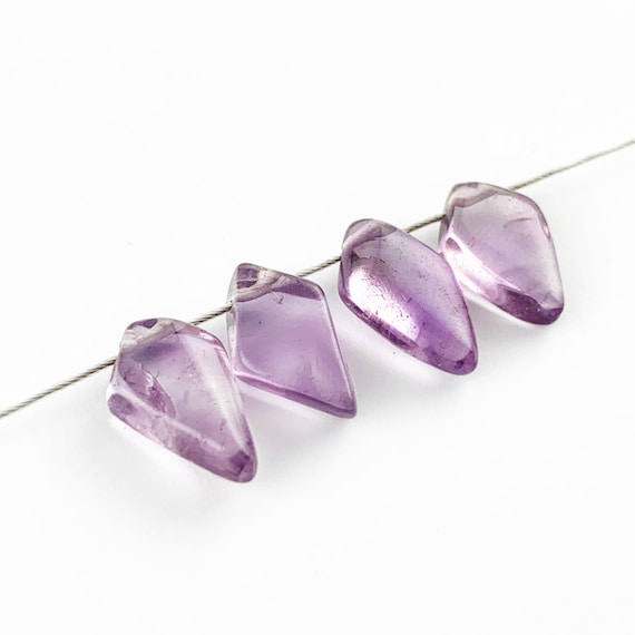 Diamond Shaped Amethyst Teardrop Beads 12x7mm Side Drilled - Etsy