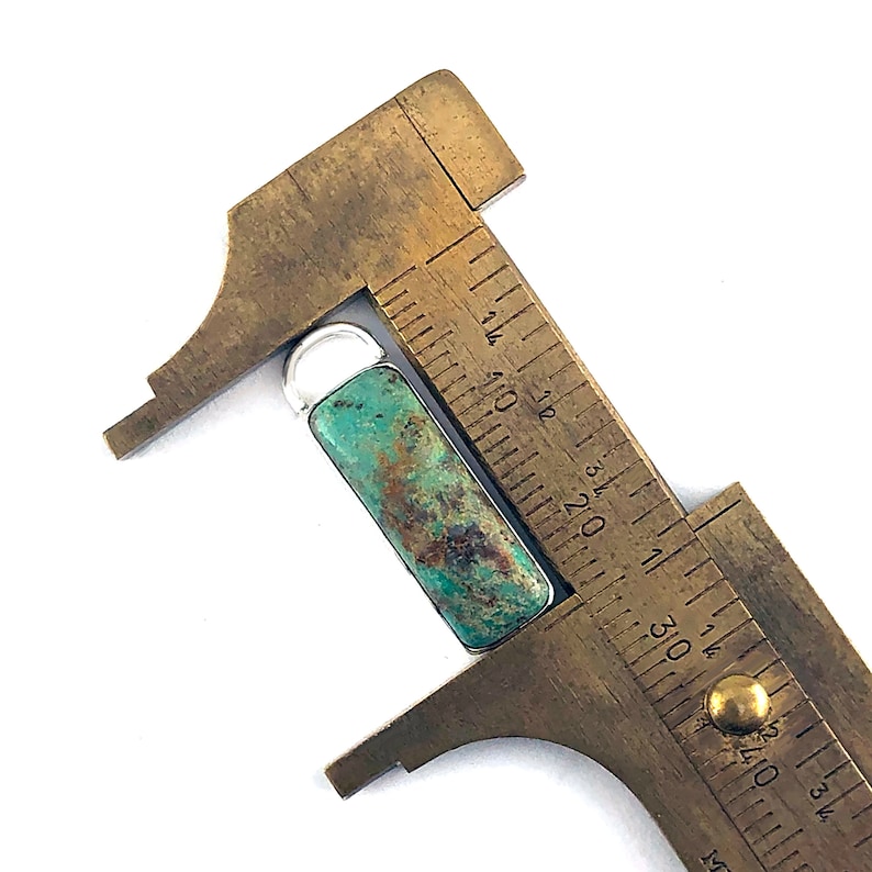 Sterling Silver Turquoise Bar Pendant: Natural Stone Component (25x8mm ...