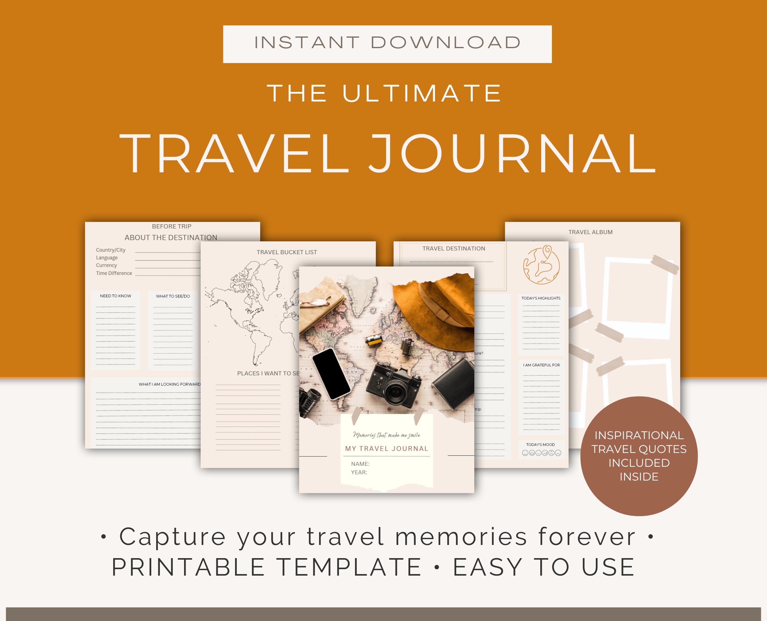 TRAVEL JOURNAL | Travel Journal Printable | Best Travel Journal ...