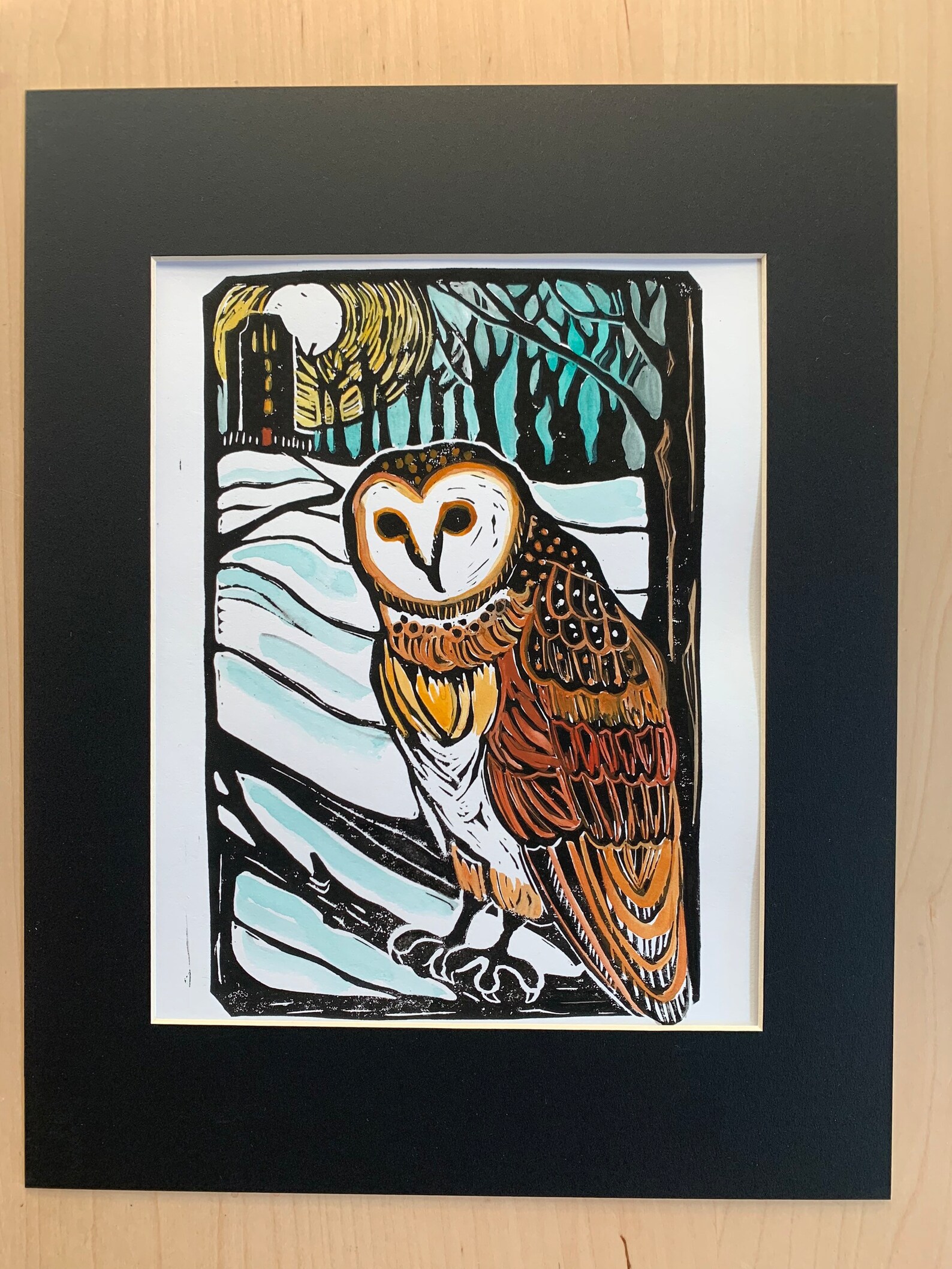Barn Owl and Carillon Owl Wall Art Barn Owl Print Owl Block - Etsy