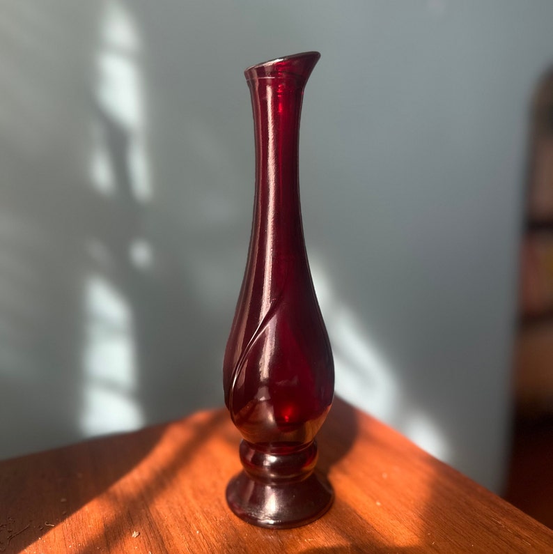 Vintage Ruby Red Bud Vase Avon 1970s unforgettable With Free Same or ...