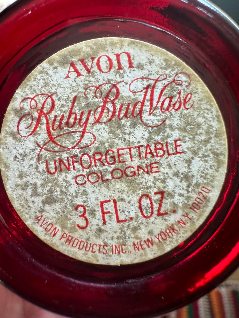 Vintage Ruby Red Bud Vase Avon 1970s unforgettable With Free Same or ...