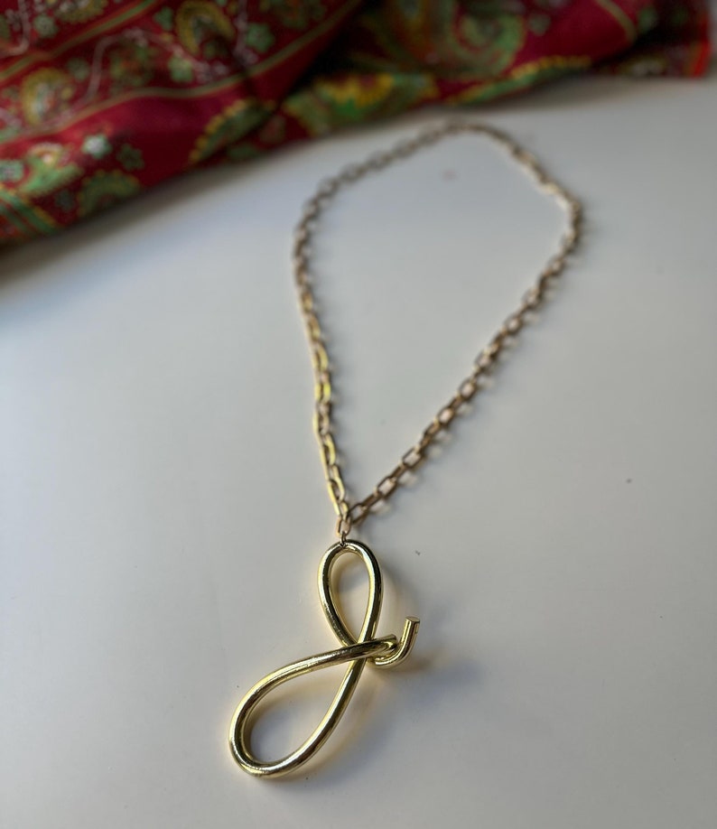 Vintage Letter Necklace Gold Pendant Costume Jewelry J Name Gold Chain ...