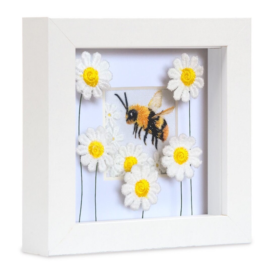 Bee Picture, 3D Fabric Bee Picture Framed, Bee Gift, Bee Ornament - Etsy