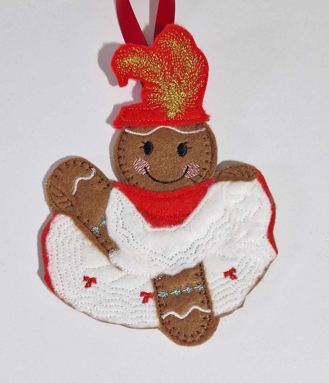 Can-can Felt Gingerbread Dancing Hanging Decoration, Christmas Tree ...