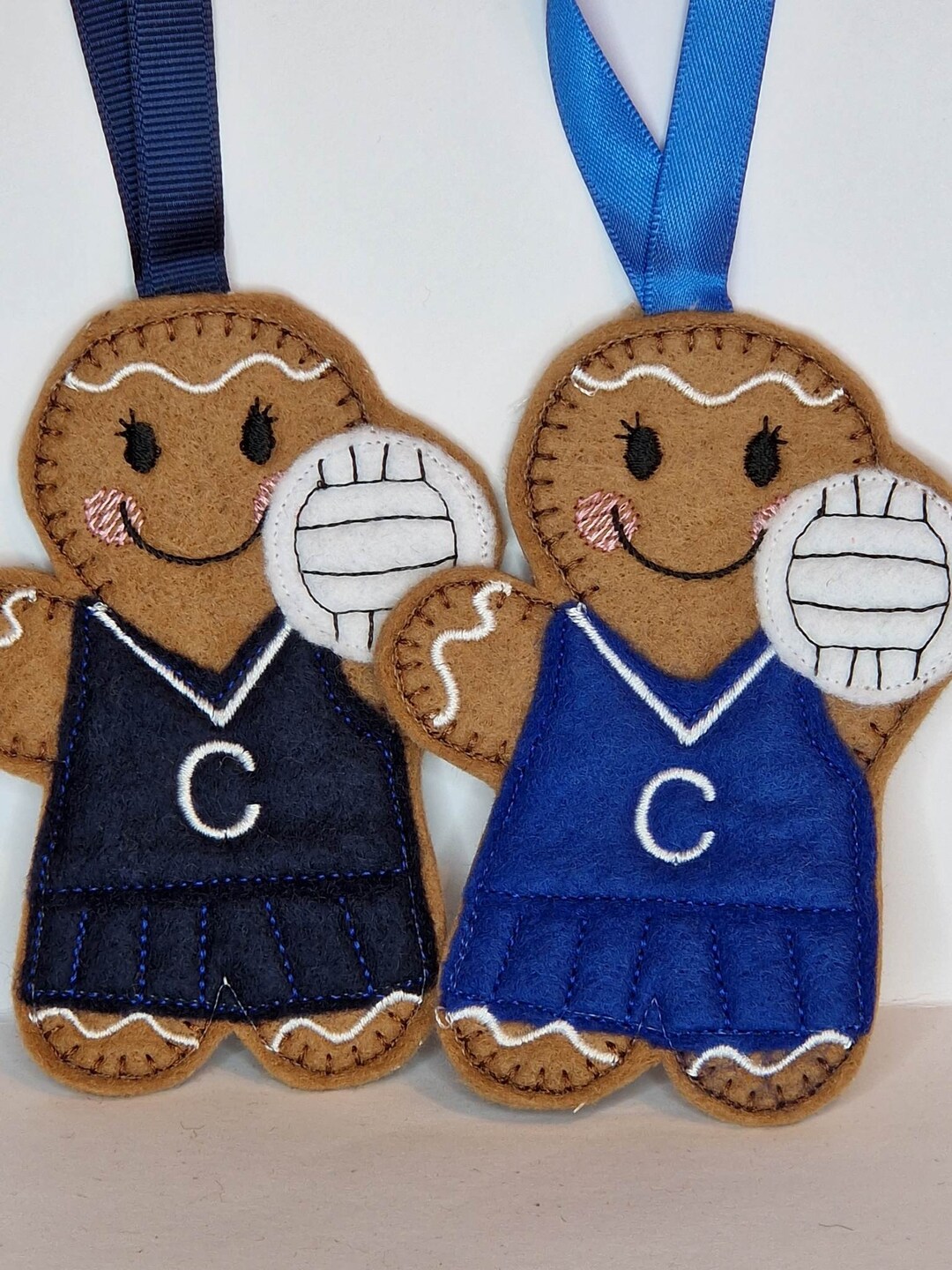 Netball Sports Team Gingerbread Felt Hanging Decoration, Fridge Magnet ...