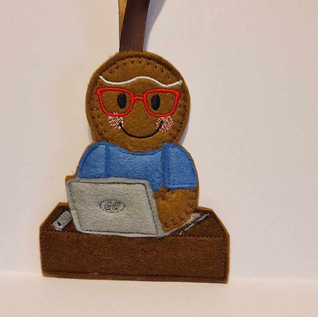 Laptop Gingerbread Felt Hanging Decoration, Fridge Magnet, Keyring ...