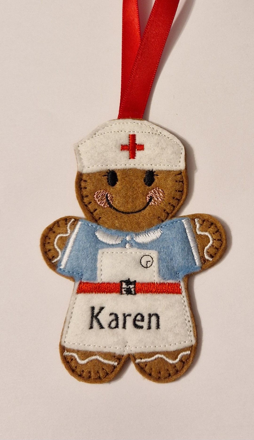 Hospital Nurse NHS Gingerbread Felt Hanging Decoration, Fridge Magnet ...