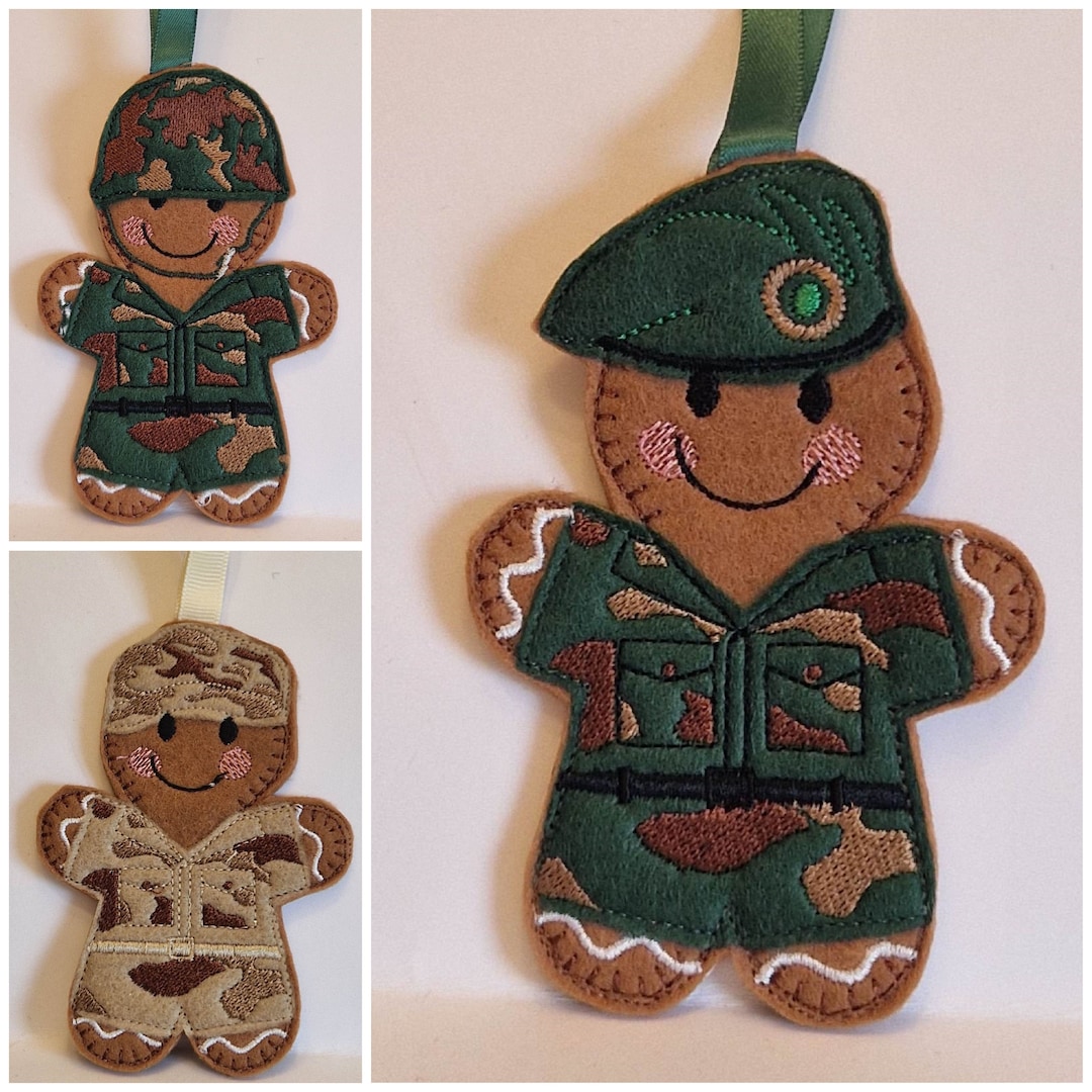 British Army Soldier Camouflage Gingerbread Hanging Decoration, Keyring ...