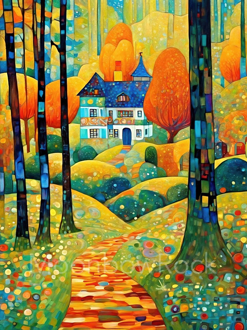 The Road Home,painterly Image,colourful Image,home,house,trees,country ...