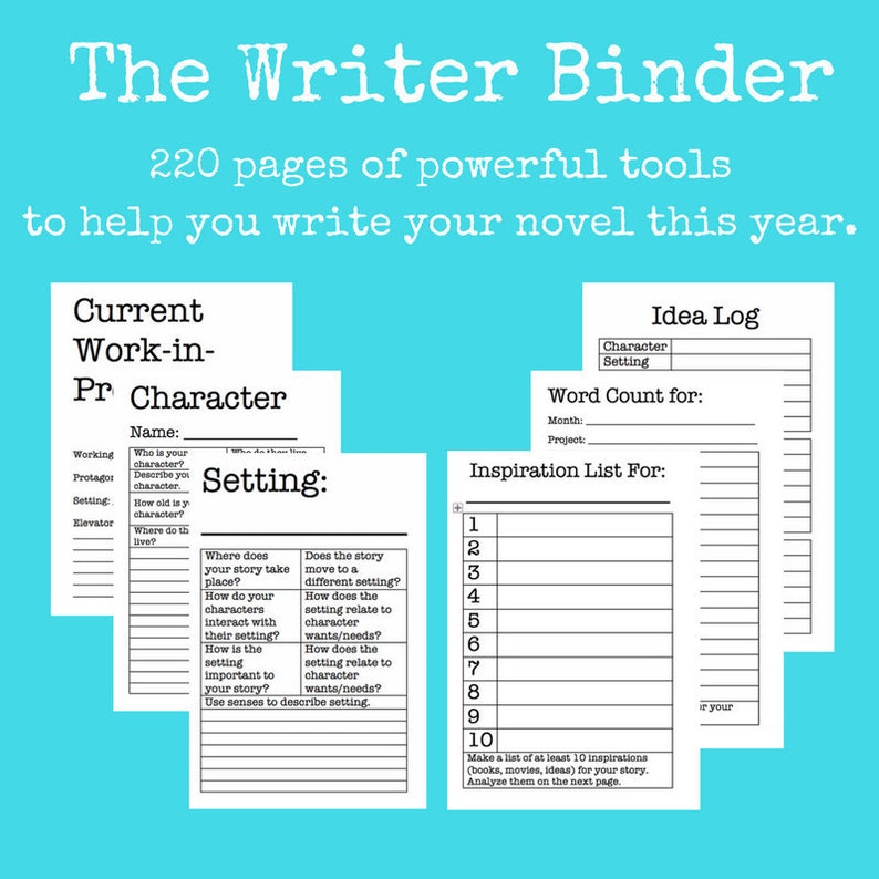The Writer Binder | Tool for Writers | Accountability, Ideas, Plotting ...