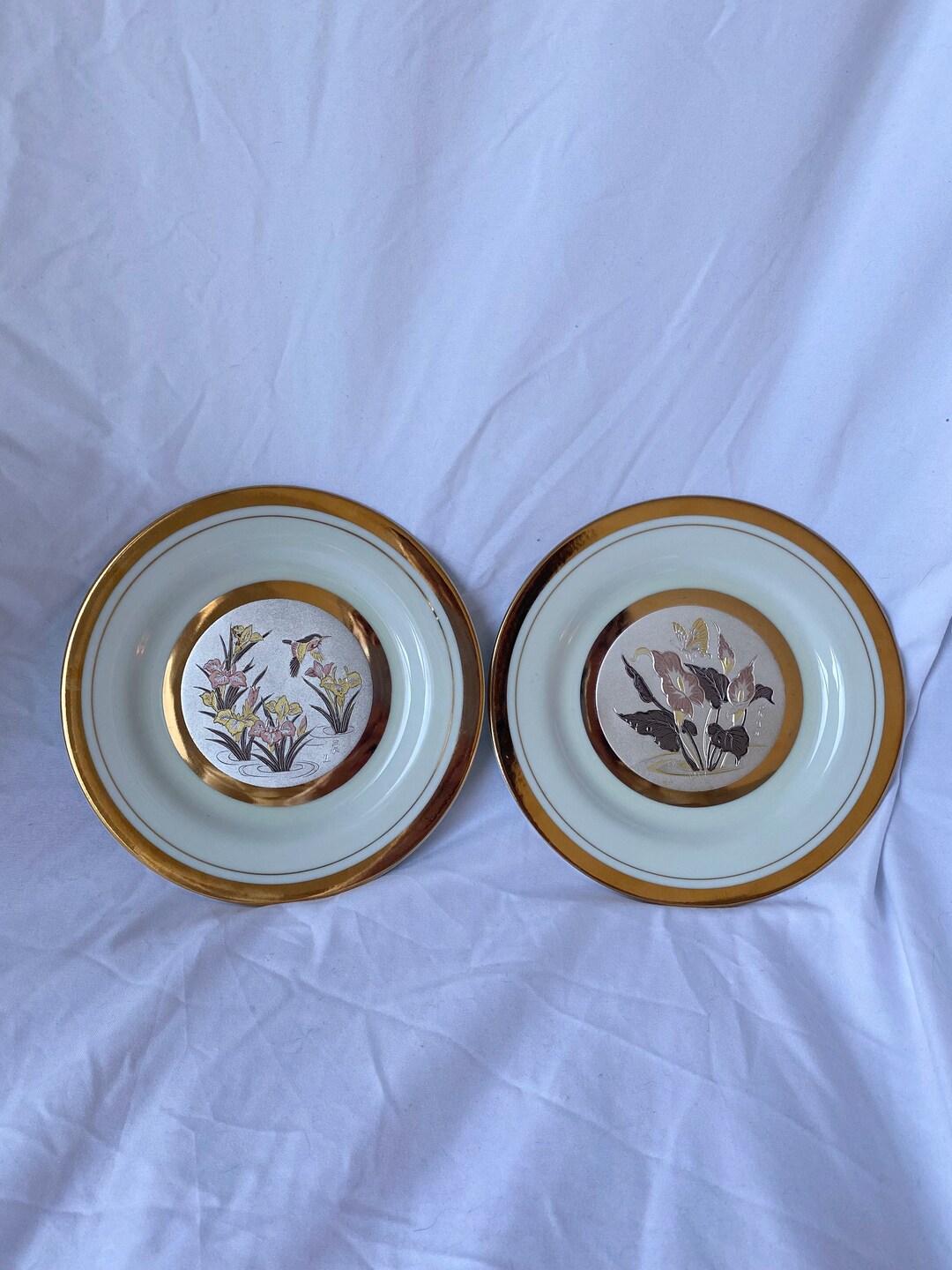 Vintage Art of Chokin Wall Plates, Japanese Art, 24K Gold - Etsy