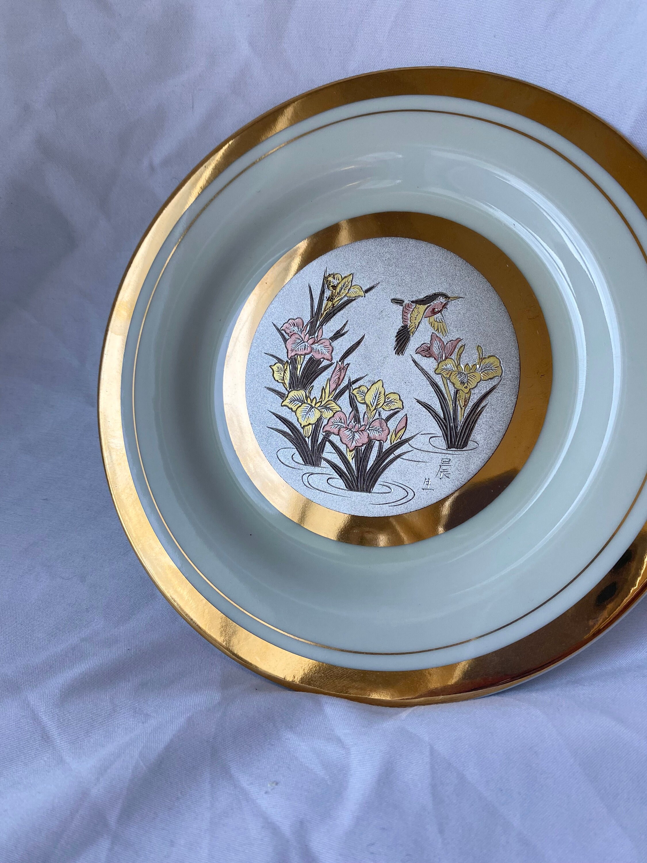 Vintage Art of Chokin Wall Plates, Japanese Art, 24K Gold - Etsy