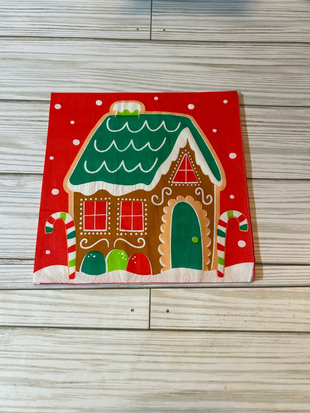 Gingerbread House Luncheon Paper Napkin - Etsy