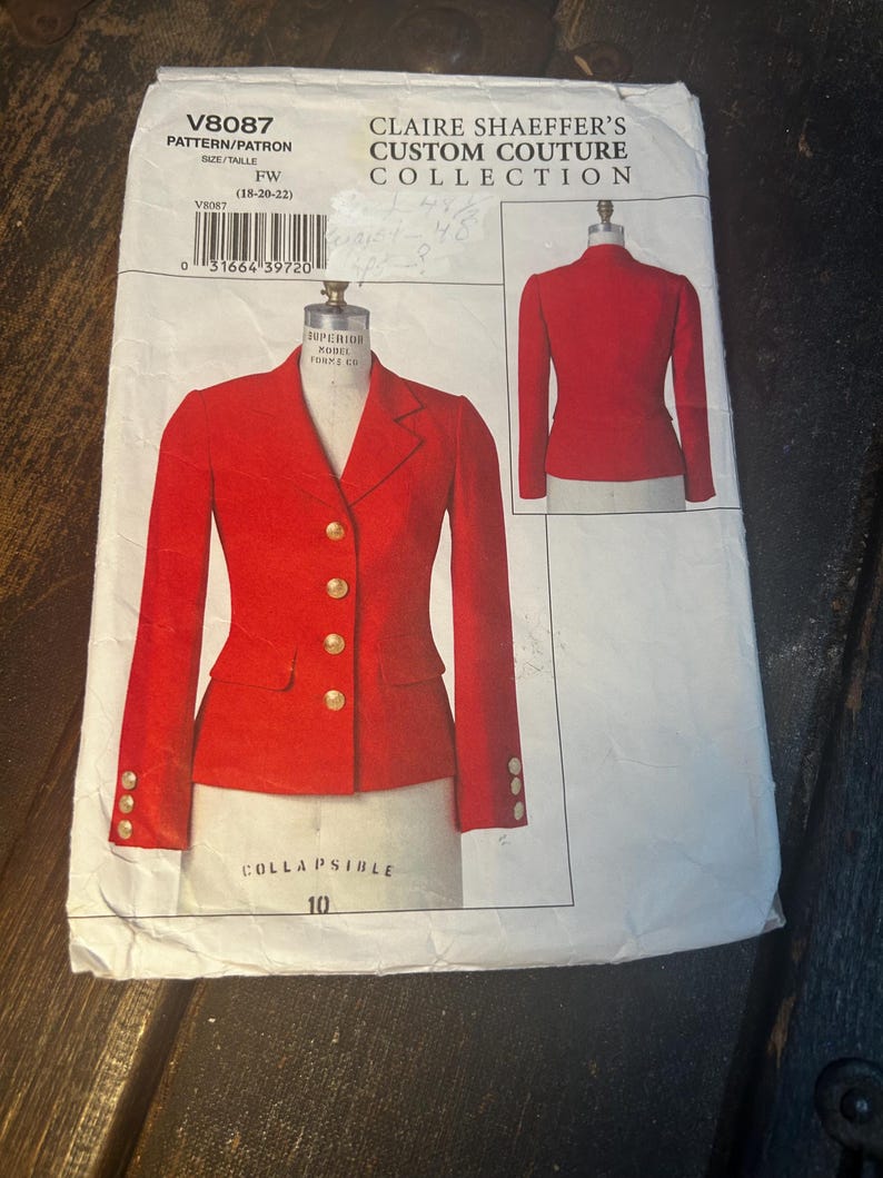 Claire Shaeffer’s Custom Couture Collection. Vogue Sewing Pattern 8087 ...