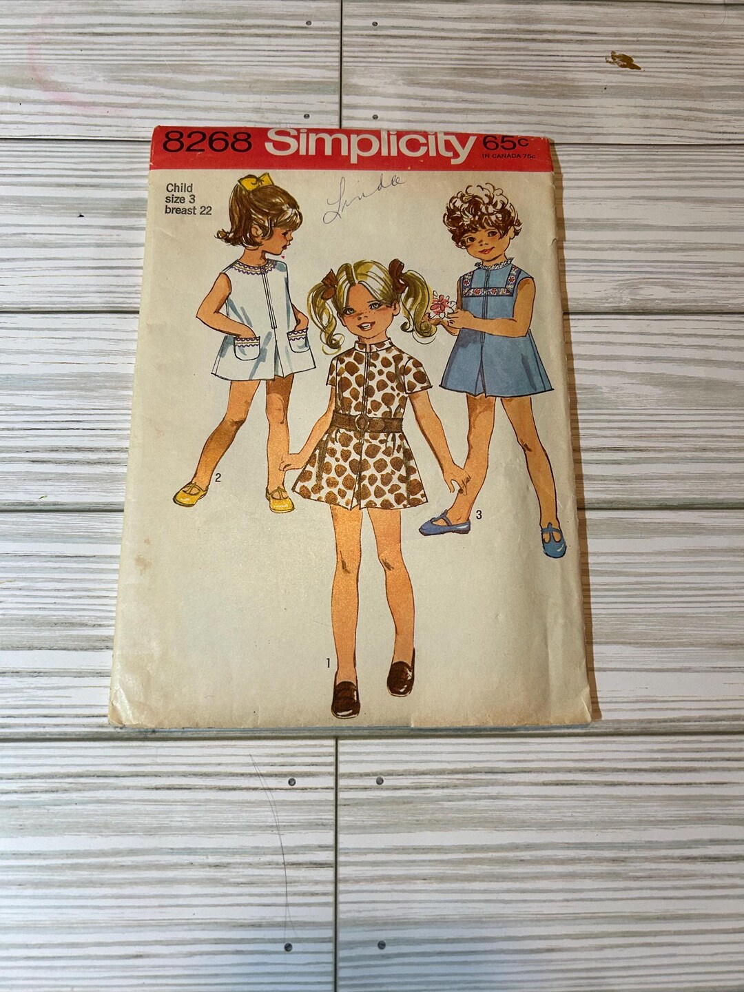 Simplicity 8268 Childs Pantdress With Front Zipper - Etsy