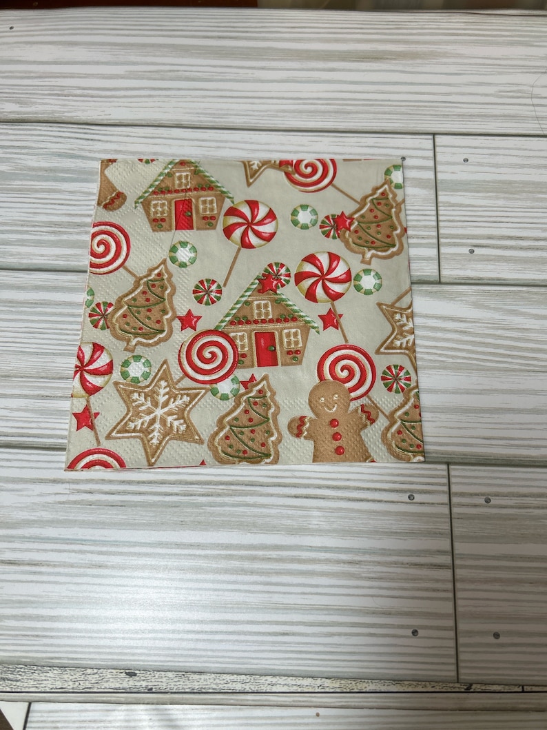 Gingerbread Man, House and Candy Cocktail Paper Napkin. - Etsy