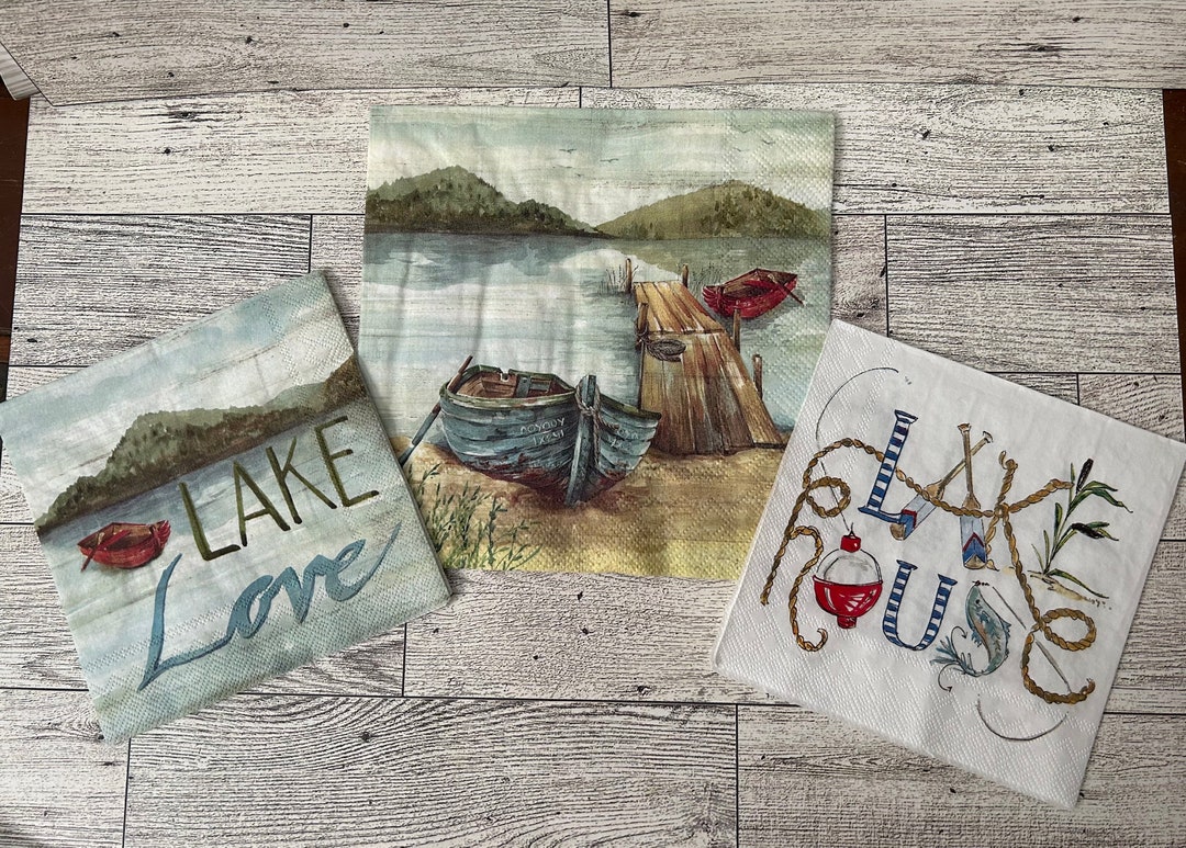 Lake House Paper Napkin Trio Bundle - Etsy