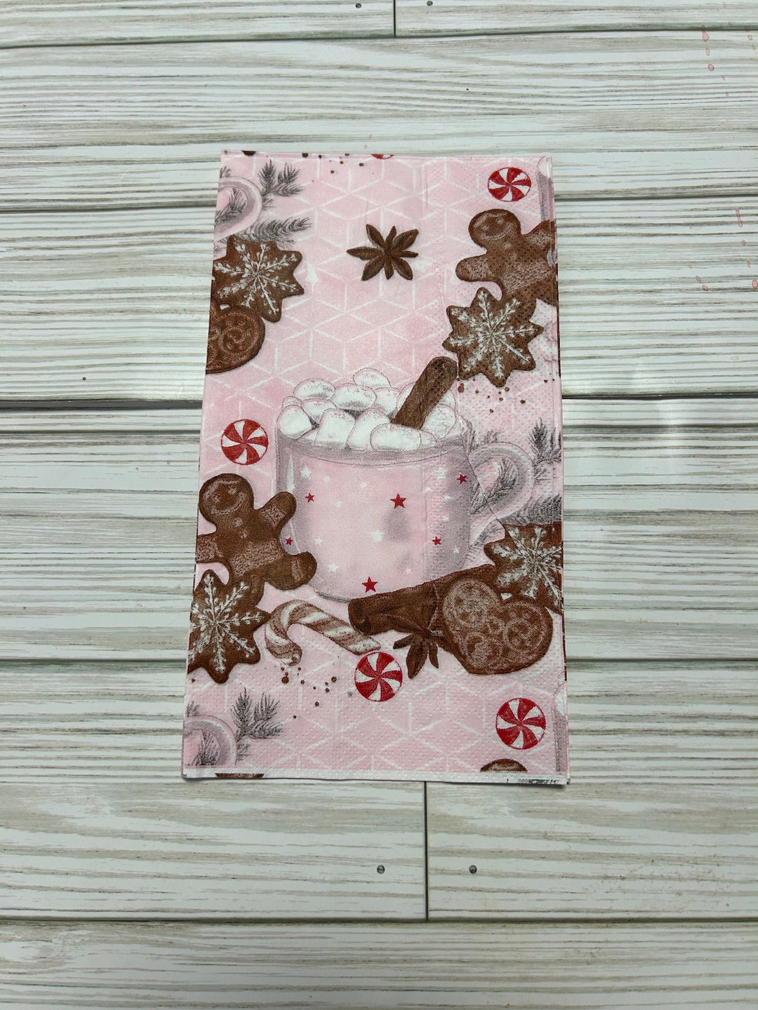 Gingerbread and Hot Cocoa Guest Paper Napkin - Etsy