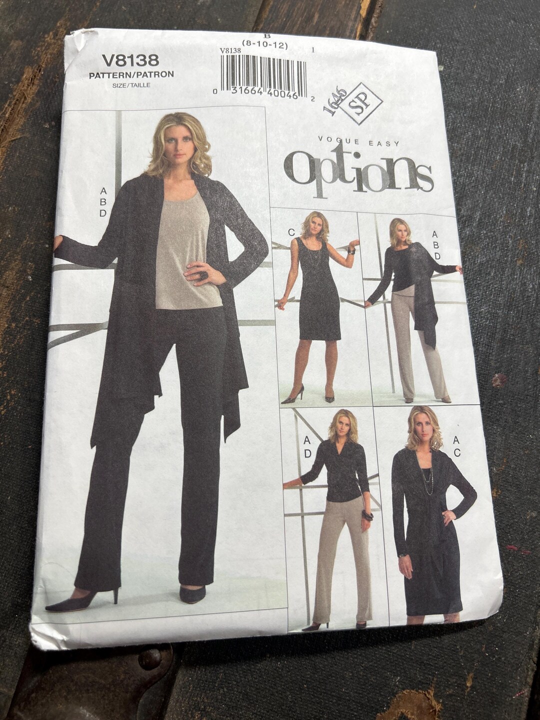 Vogue Easy Options Sewing Pattern 8138. Size 8-10-12 - Etsy