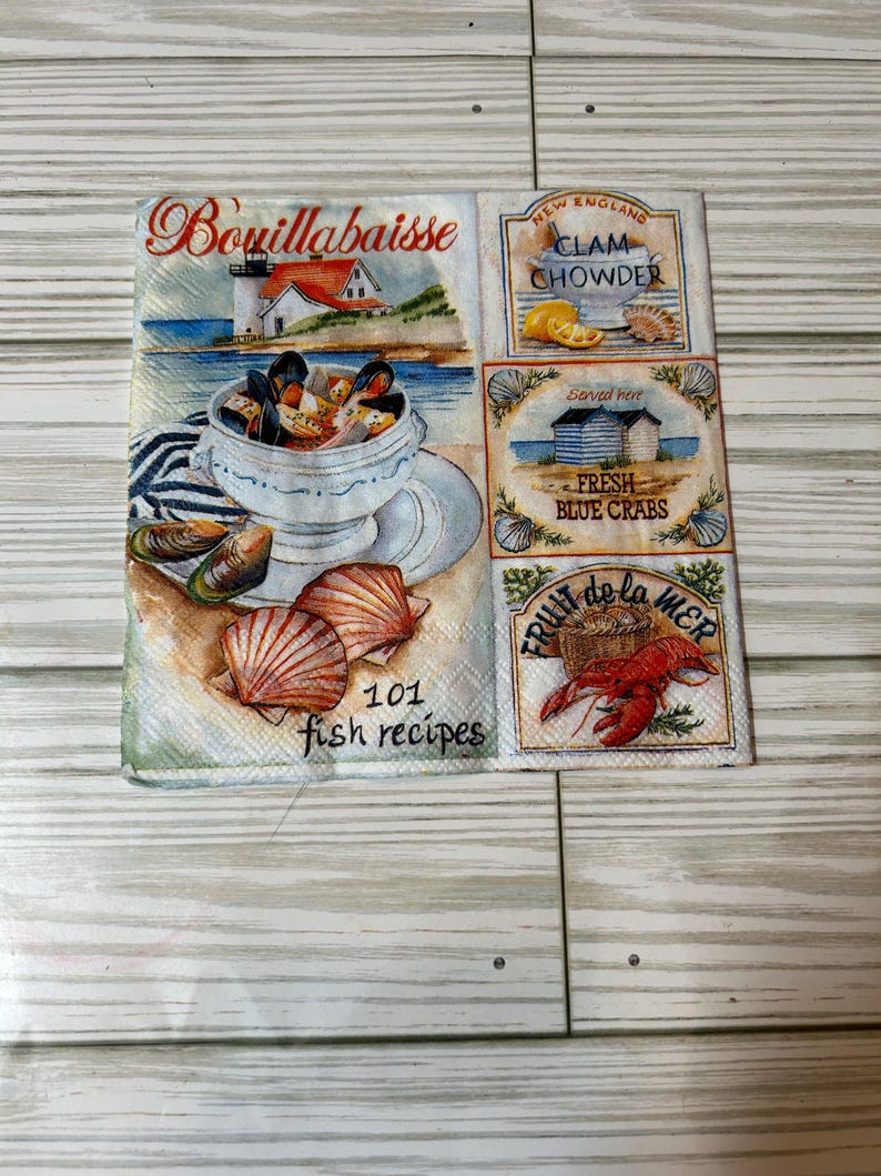 Seafood Cocktail Paper Napkin - Etsy