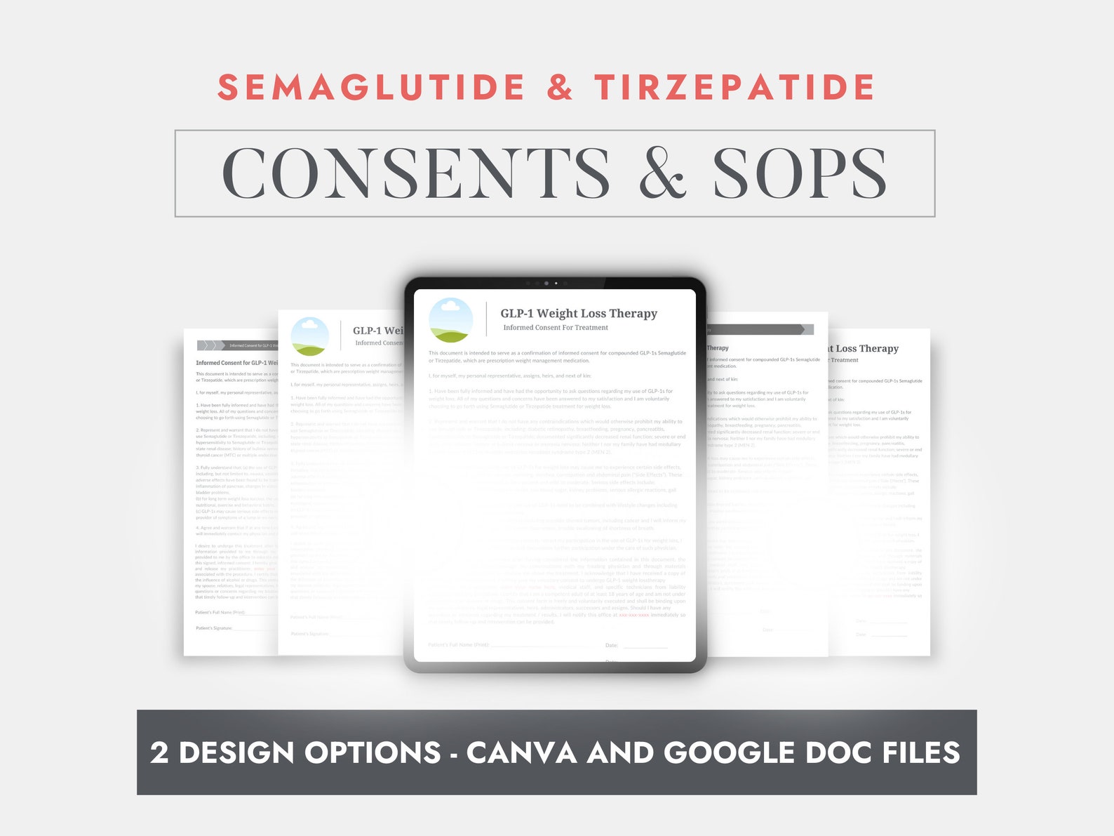 Semaglutide and Tirzepatide Consent & Standard Operating Procedures SOP ...