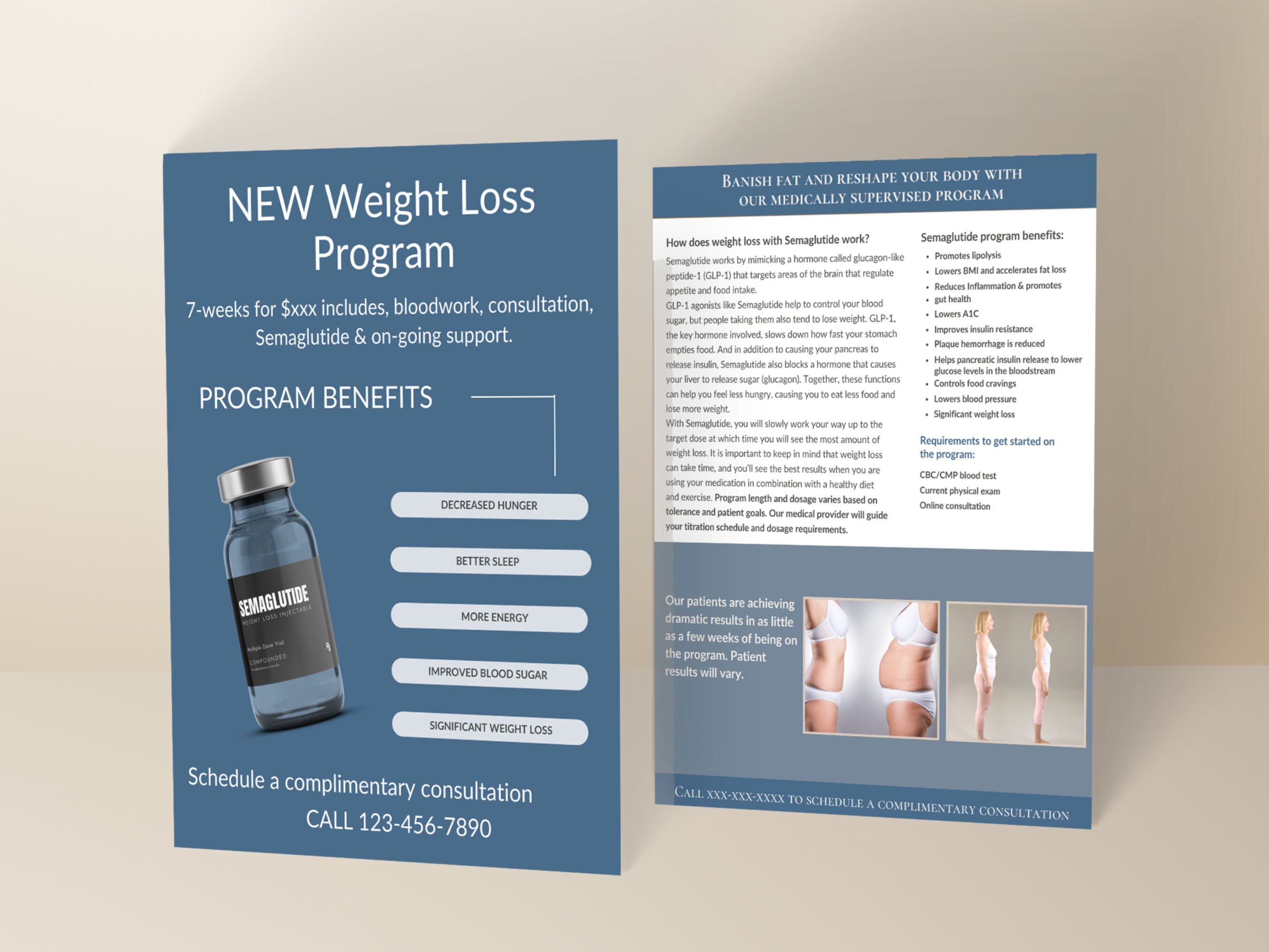 Semaglutide Weight Loss Marketing Flyer, Editable Weight Loss Brochure ...