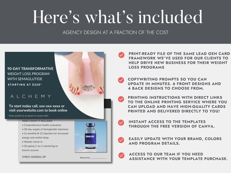 Semaglutide Weight Loss Marketing Flyer Promo Card, Canva Editable ...