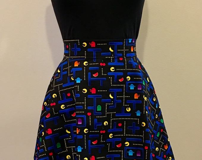 Pac-man Inspired Retro Nerd Geek Skirt - Etsy