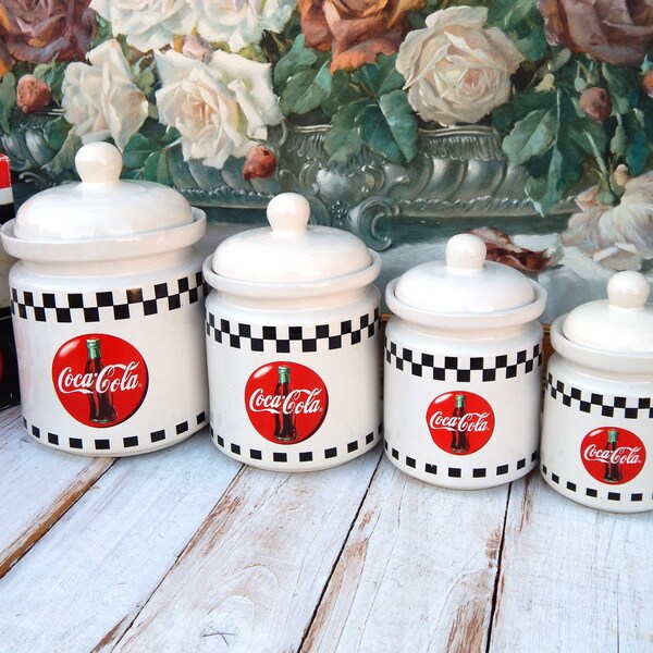 Cocacola Canister Set - Etsy