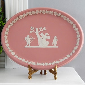 Wedgwood PINK Jasperware Platter, Pink Wedgwood England Oval Tray ...