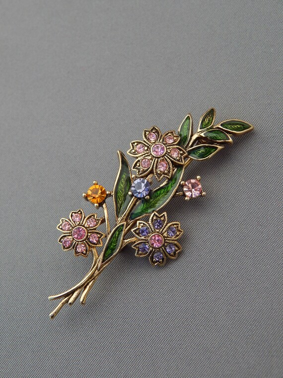 Vintage 7pc enamel flower - Gem