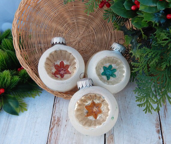 WEST GERMANY Reflector Ornaments White Ball Reflector Glass | Etsy