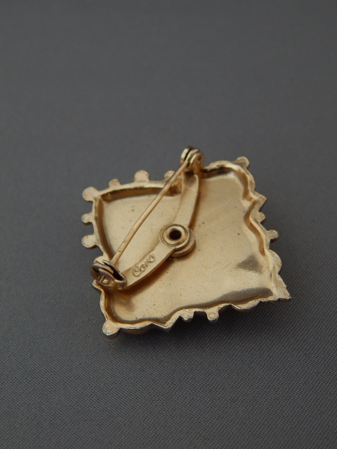 CORO Cameo Pin Carved Shell Faux Pearl Gold Tone Collar Pin - Etsy