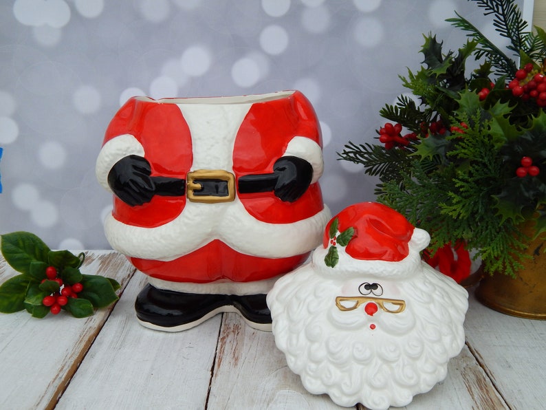 Santa Cookie Jar Windsor Collection Round Santa Claus - Etsy